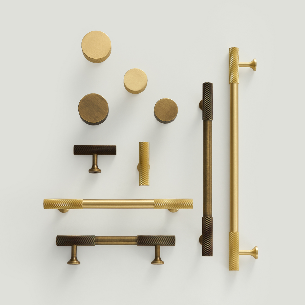 ROY / Solid Brass Knurled Handles - Handle Shop Couture