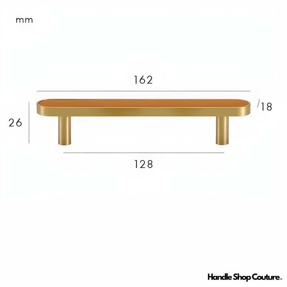 MILA / Solid Brass & Leather Handles - Handle Shop Couture