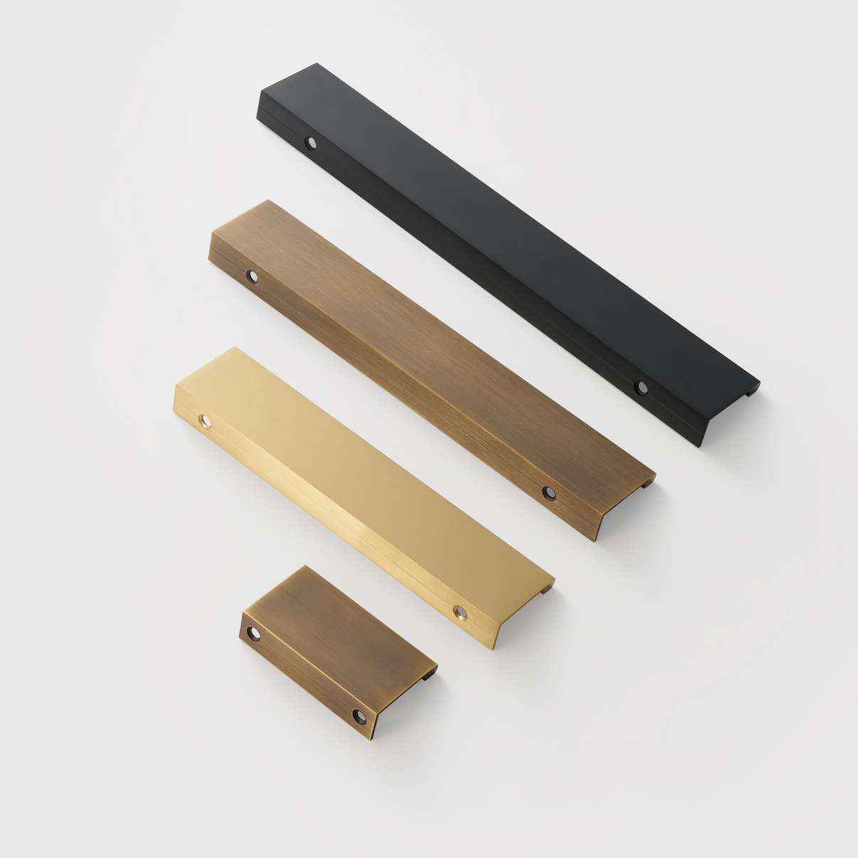 KURT/ Brass Cabinet Edge Pull - Handle Shop Couture