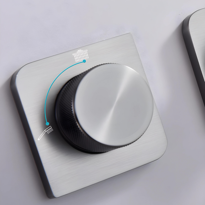 MIDAS / Knurled Brass Shower System - Satin Gold / Integrated Panel ...