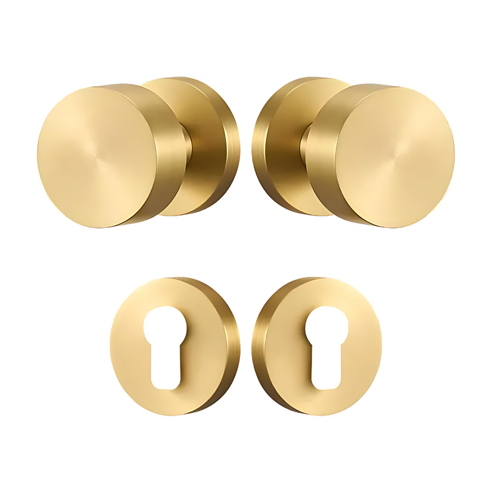 FRELAN / Brass Door Knobs - Satin Brass / Knob Set - Handle Shop Couture