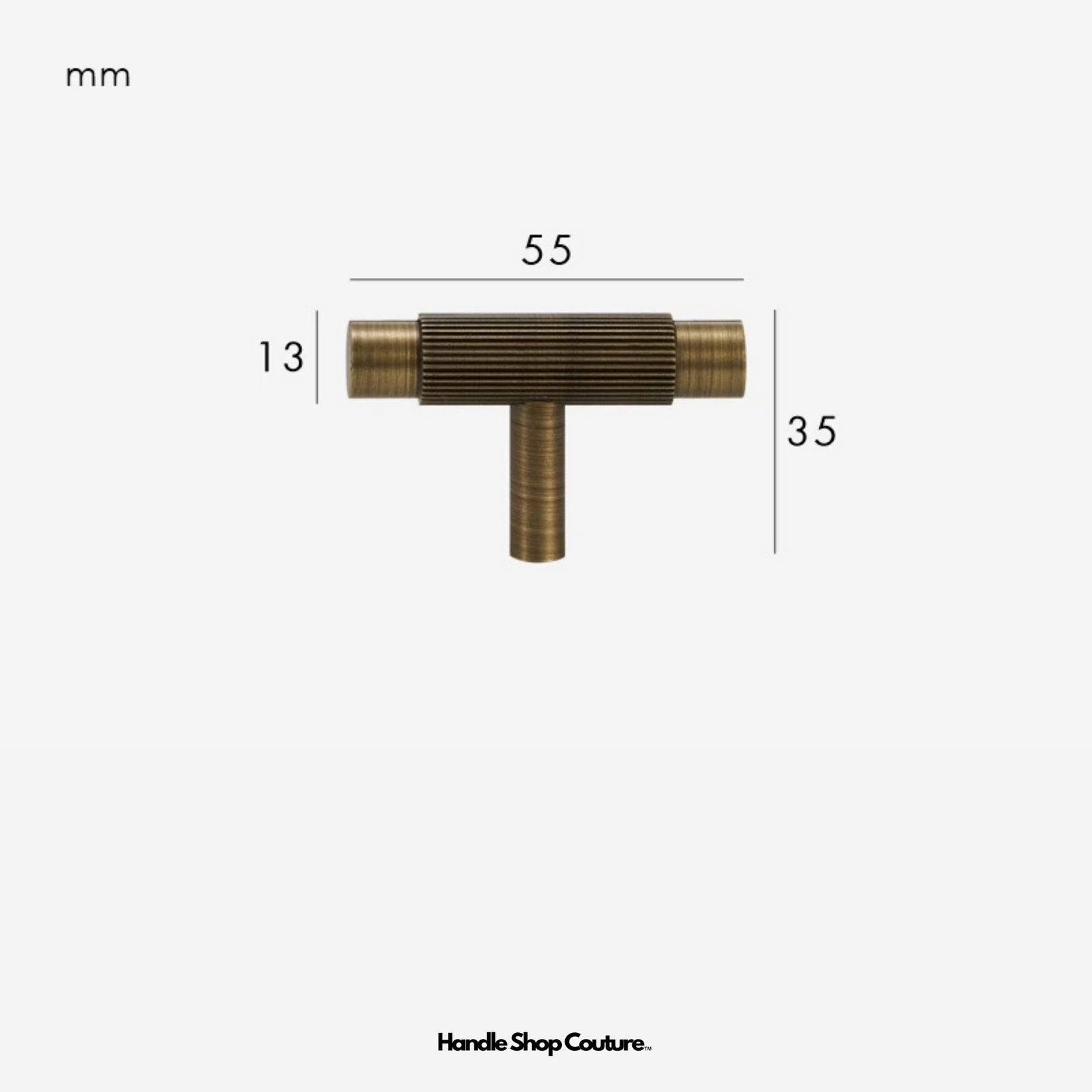 CHIBA / Solid Brass T-Bar - Handle Shop Couture