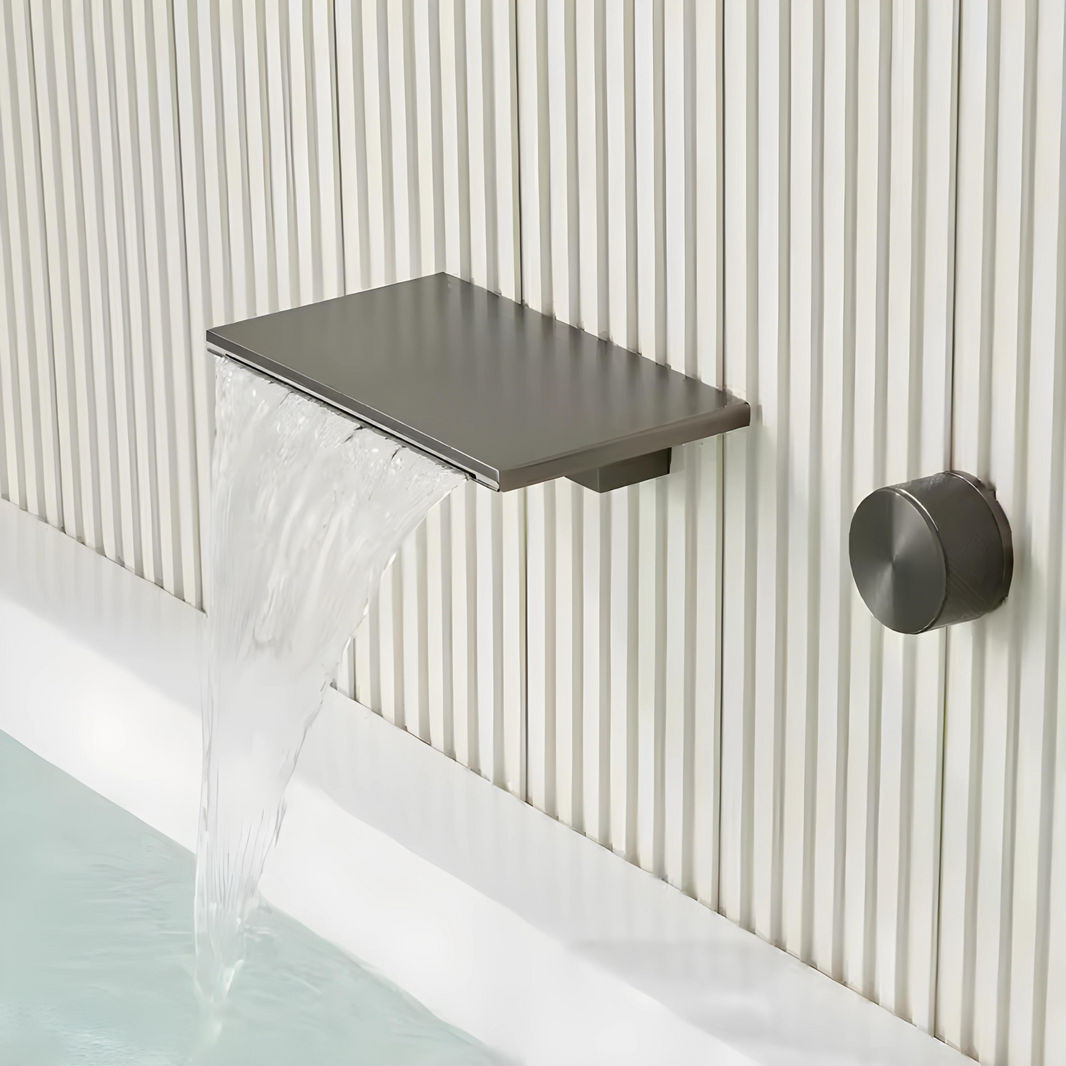 SENSIAL / Wall-Mounted Knurled Brass Bathroom Faucet - Handle Shop Couture