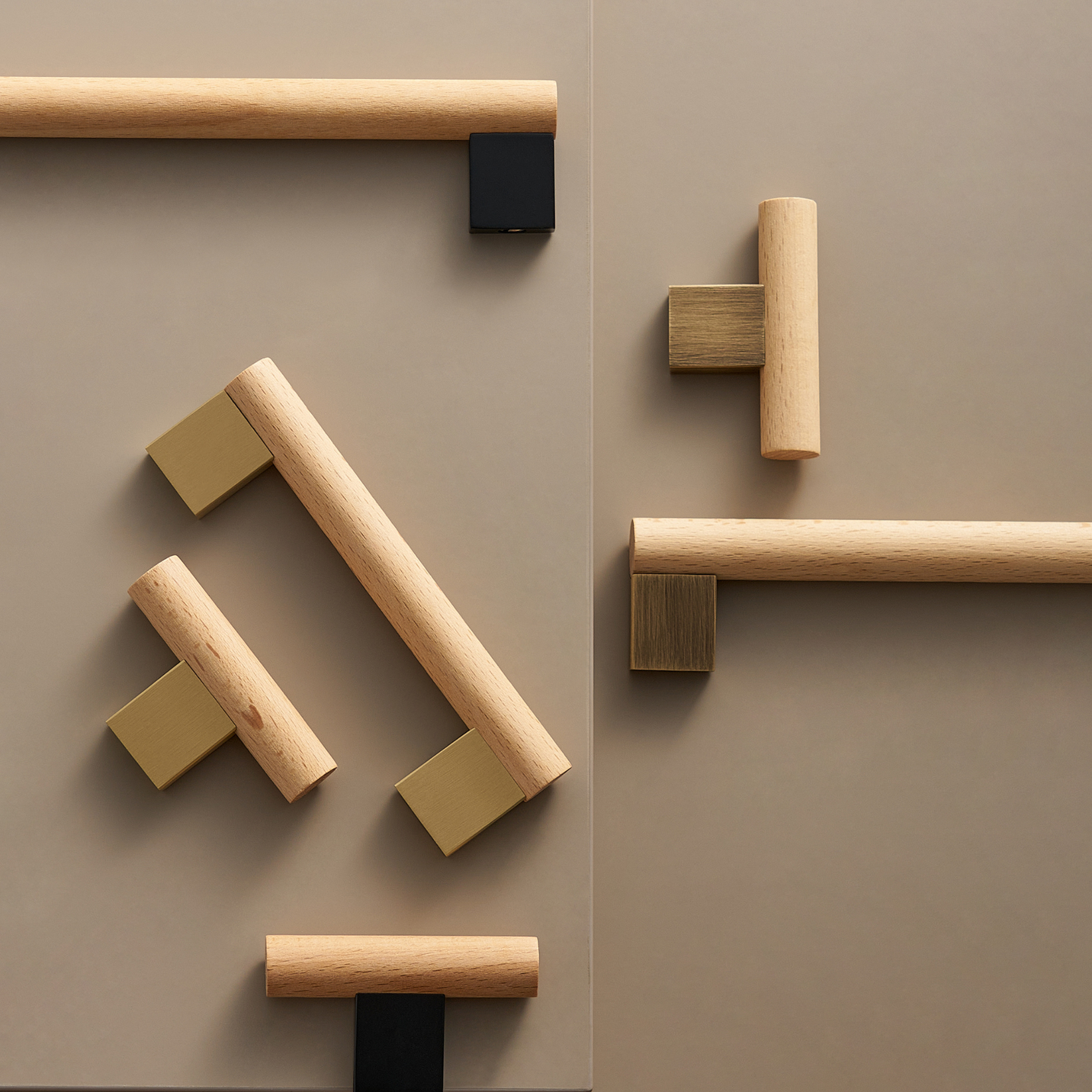 MIRAGE / Beech Wood & Solid Brass Handles - Handle Shop Couture