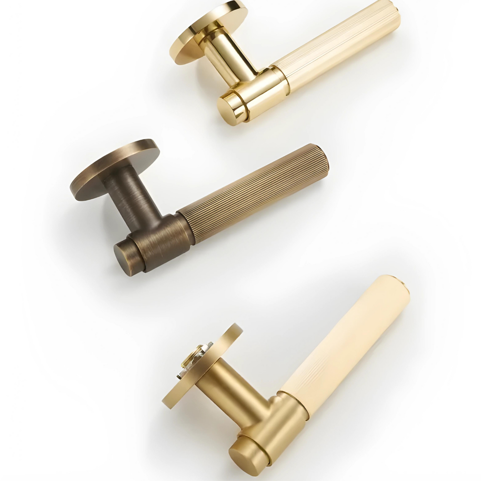RODOS / Linear Knurled Brass Door Handles | Handle Shop Couture ...
