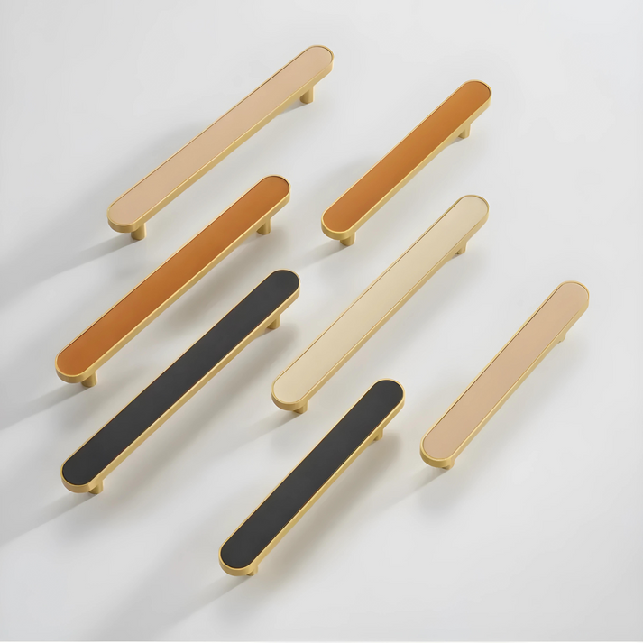 MILA / Solid Brass & Leather Handles - Handle Shop Couture