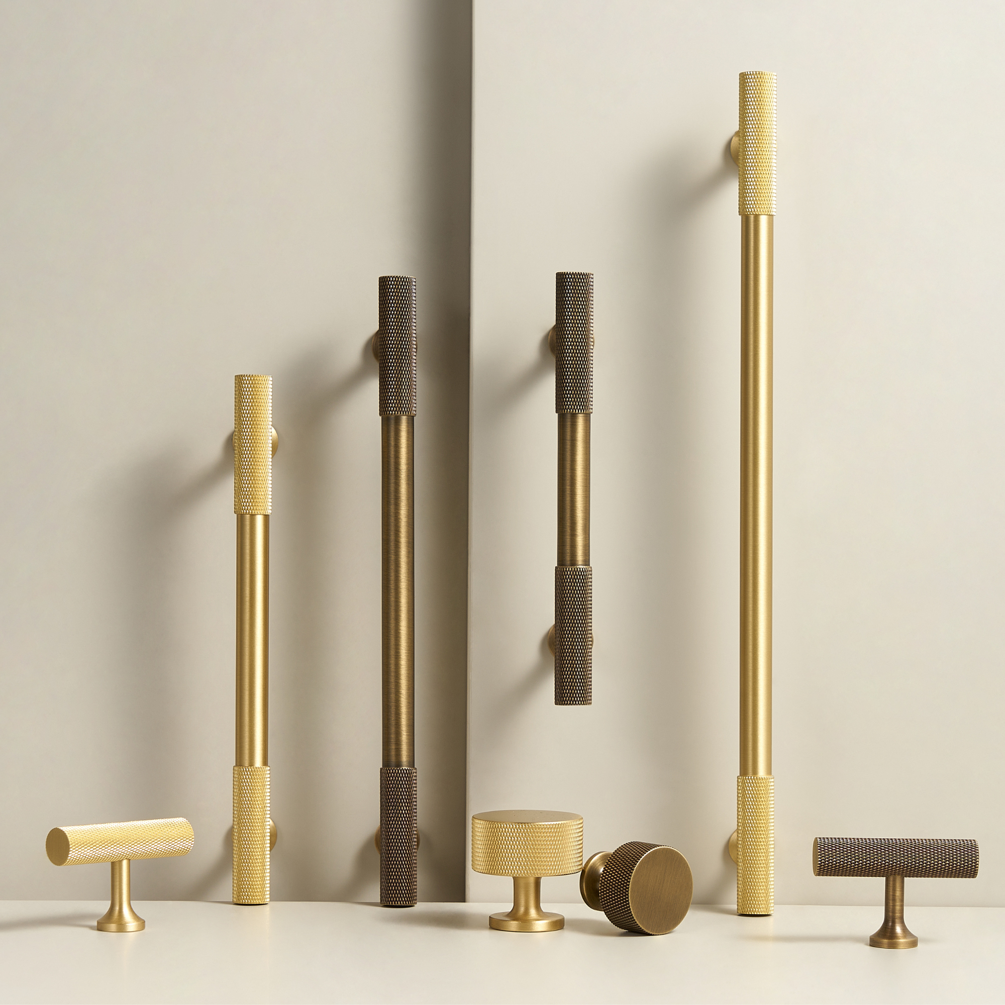 ROY / Solid Brass Knurled Handles - Handle Shop Couture