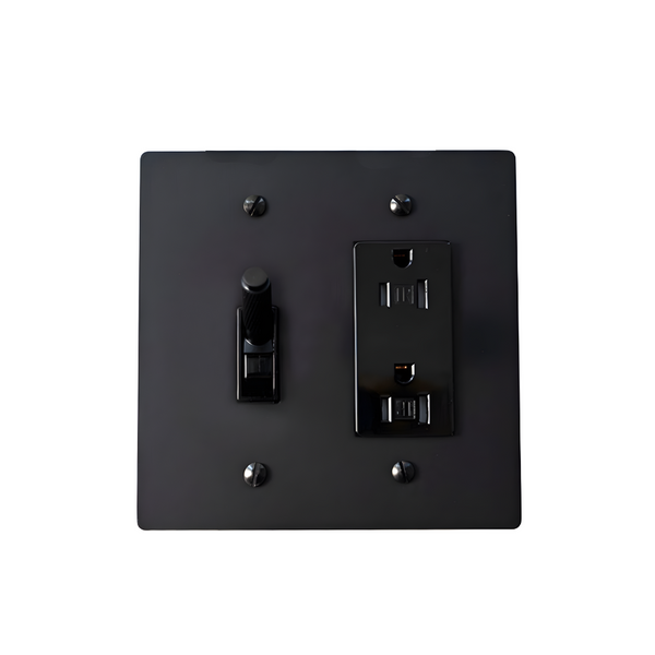 KLAS / Brass Mixed Dimmer Switch Outlet (2-Gang) - Handle Shop Couture