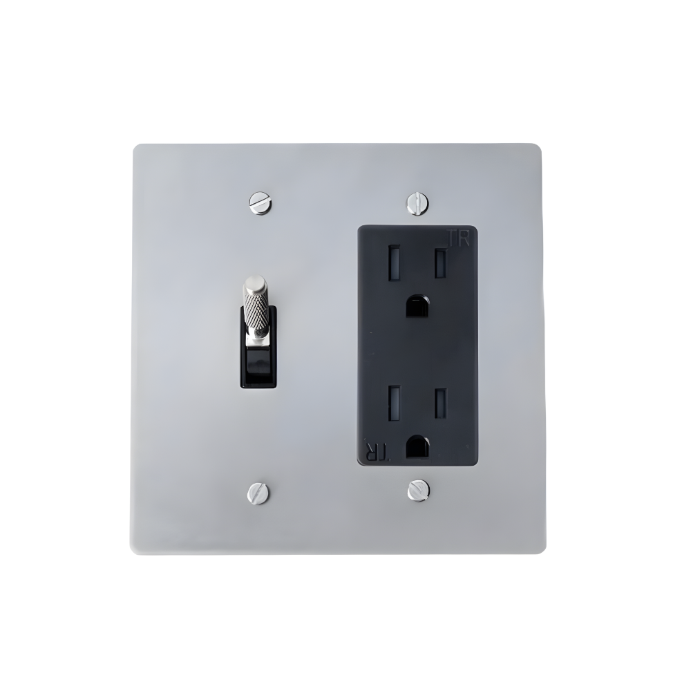KLAS / Brass Mixed Dimmer Switch Outlet (2-Gang) - Handle Shop Couture