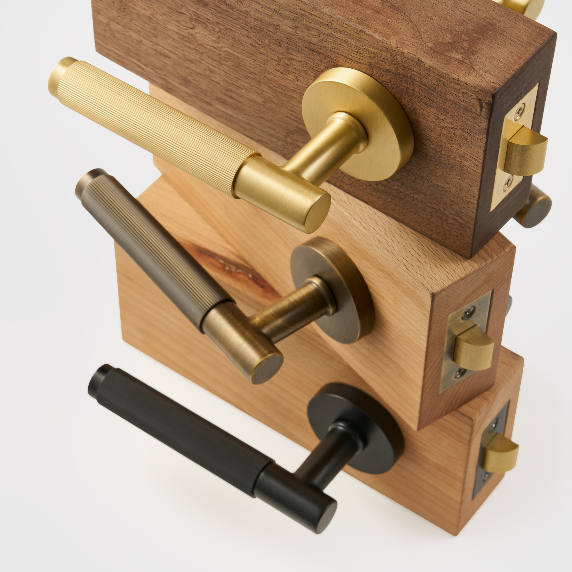 Linear Knurled Brass Door Handles | Handle Shop Couture - Handle Shop ...