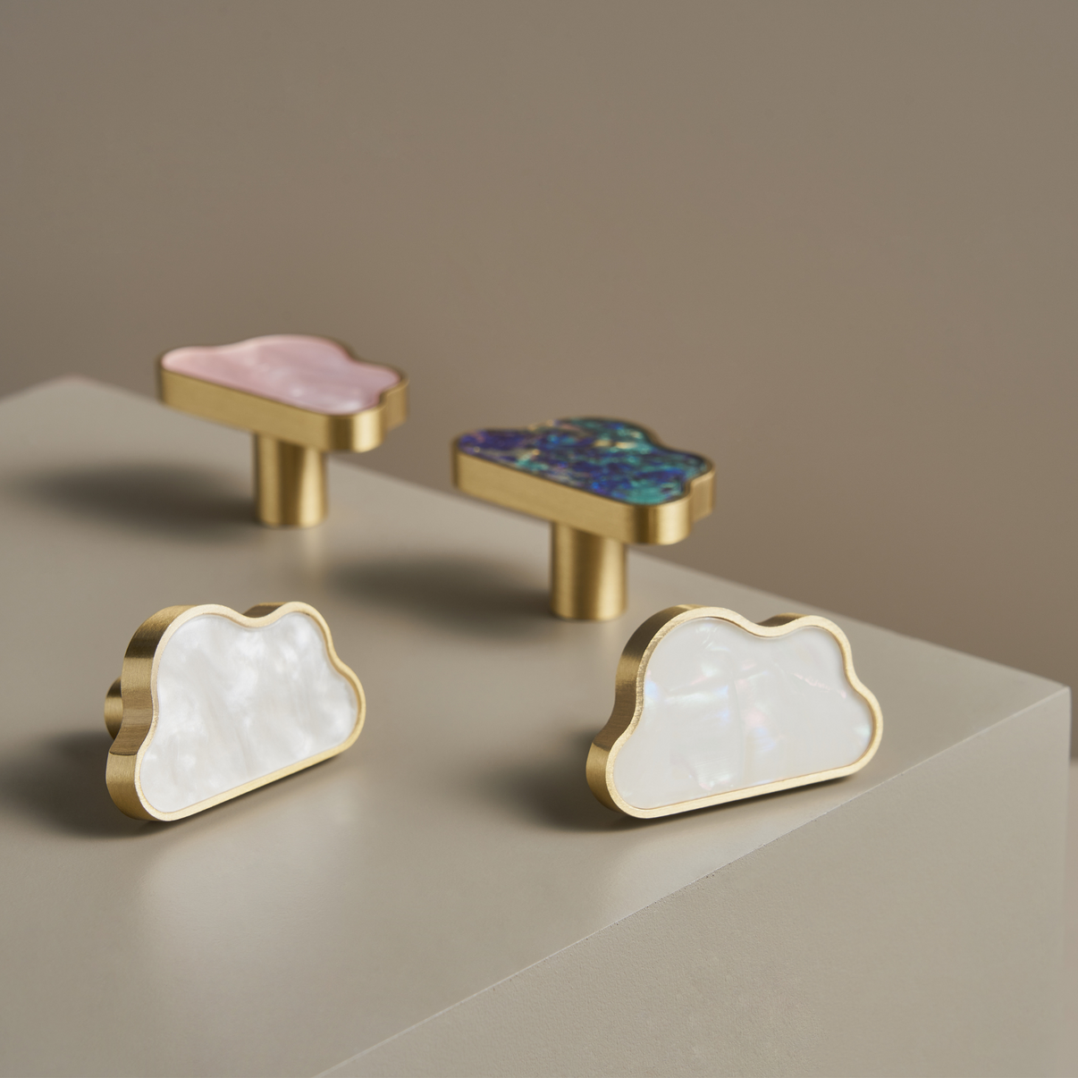 ONYX CLOUD / Solid Brass Knob - Handle Shop Couture