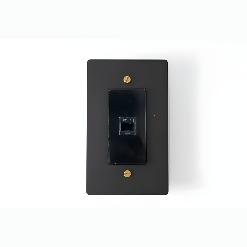 KLAS / Brass RJ11 Telephone Port (1-Gang) - Satin Gold & Matte Black ...