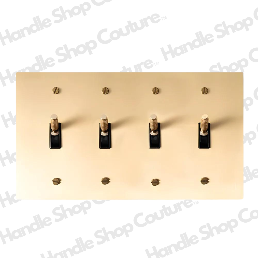 KLAS / Brass Light Switch (4-Gang) - Handle Shop Couture
