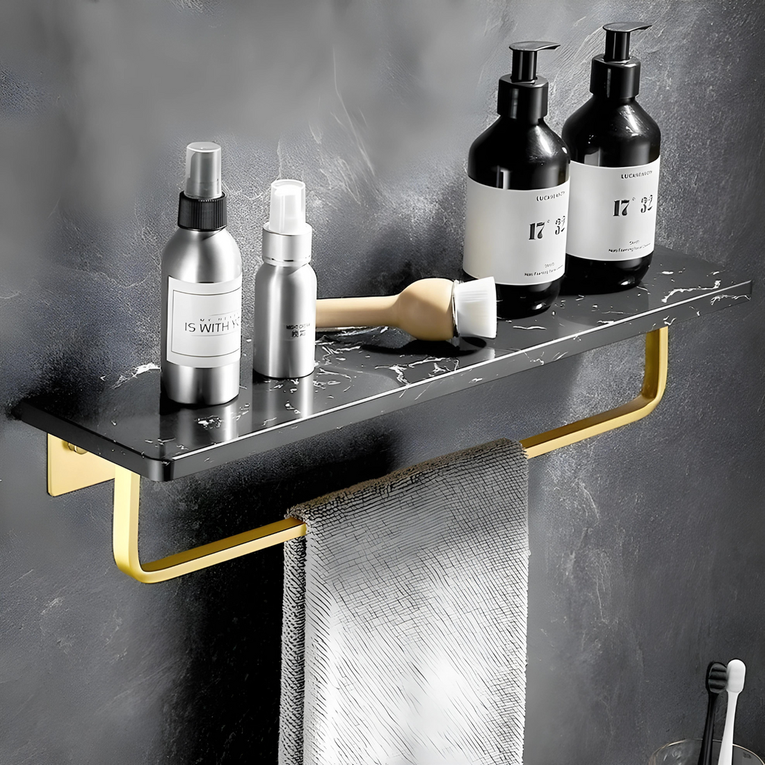 KILIAN / Marble & Brass Shelf - Handle Shop Couture