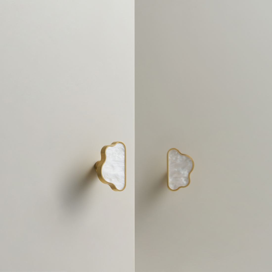 ONYX CLOUD / Solid Brass Knob - Handle Shop Couture