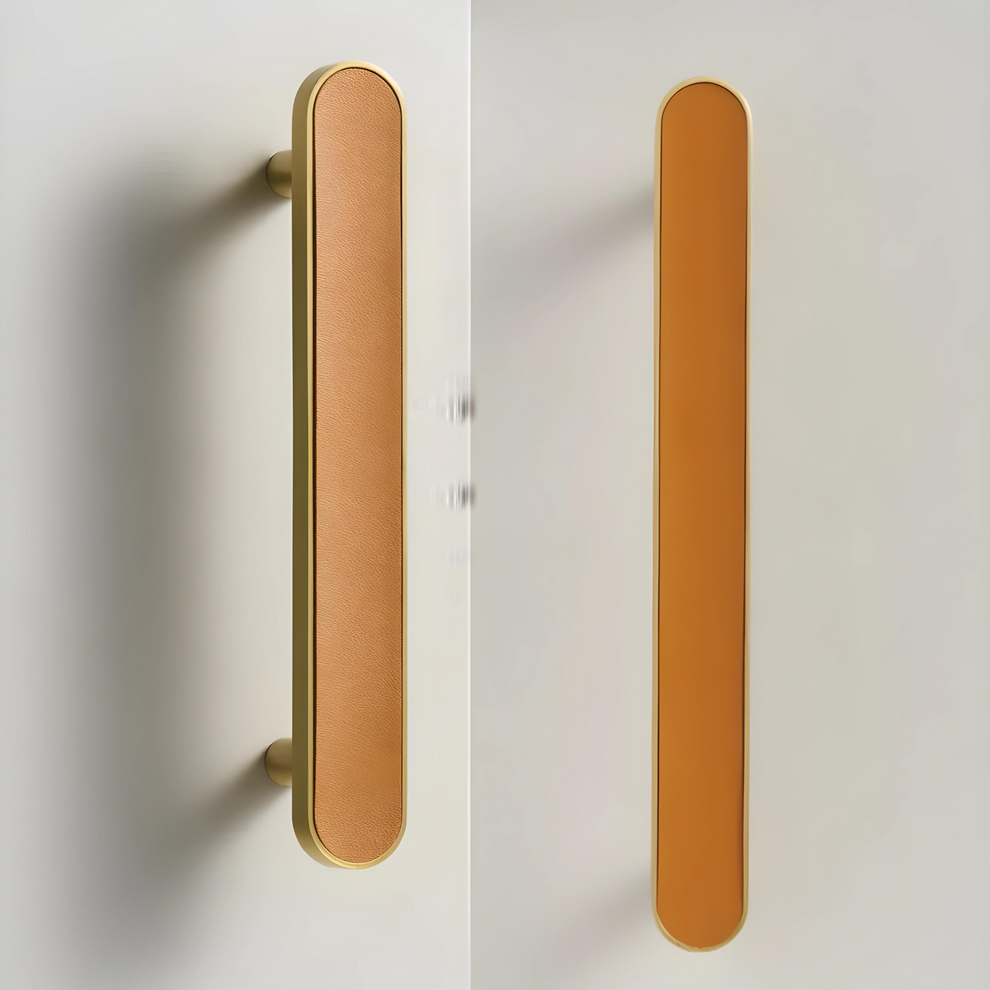 MILA / Solid Brass & Leather Handles - Handle Shop Couture