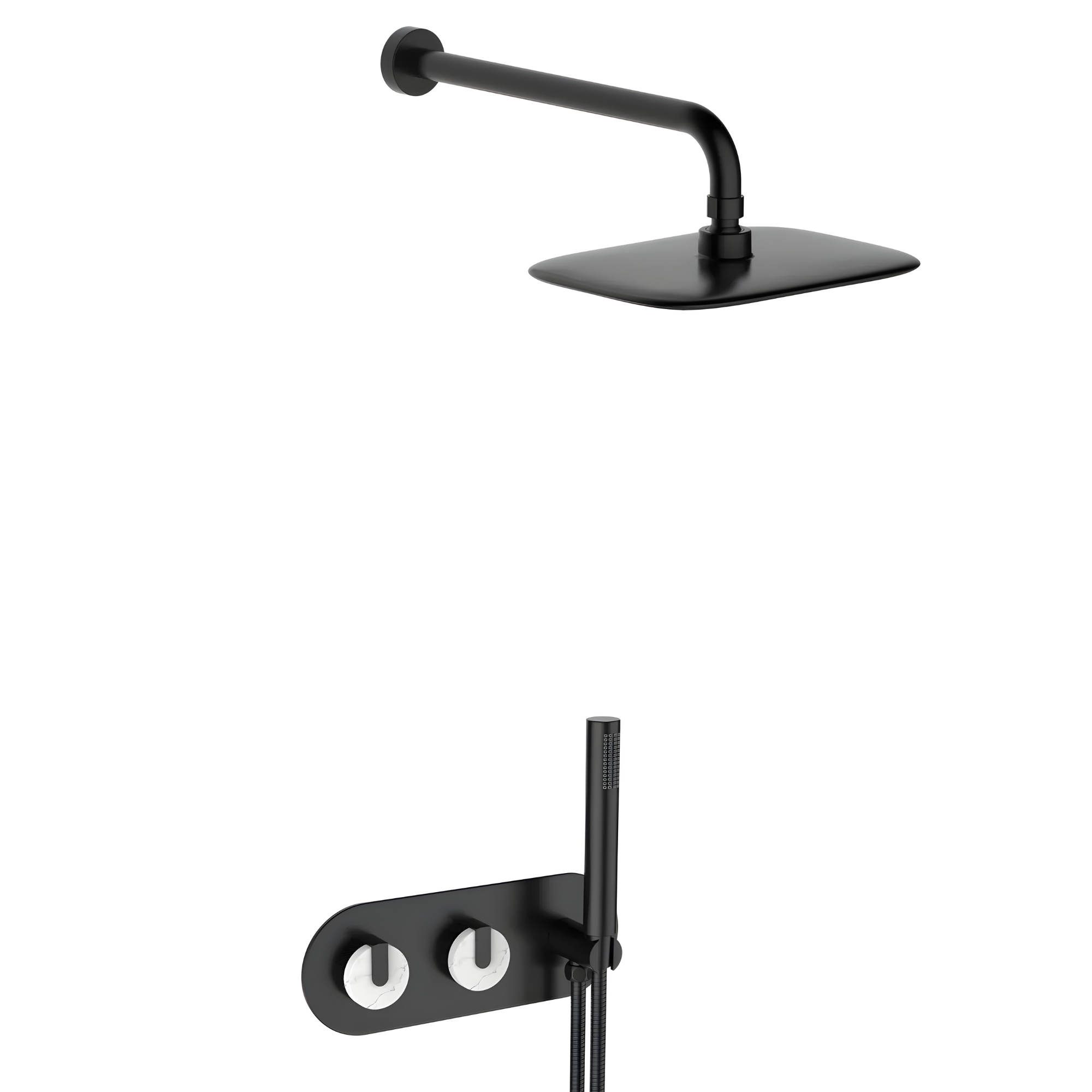 NIKO / Marble & Brass Shower System Dual Control - Handle Shop Couture