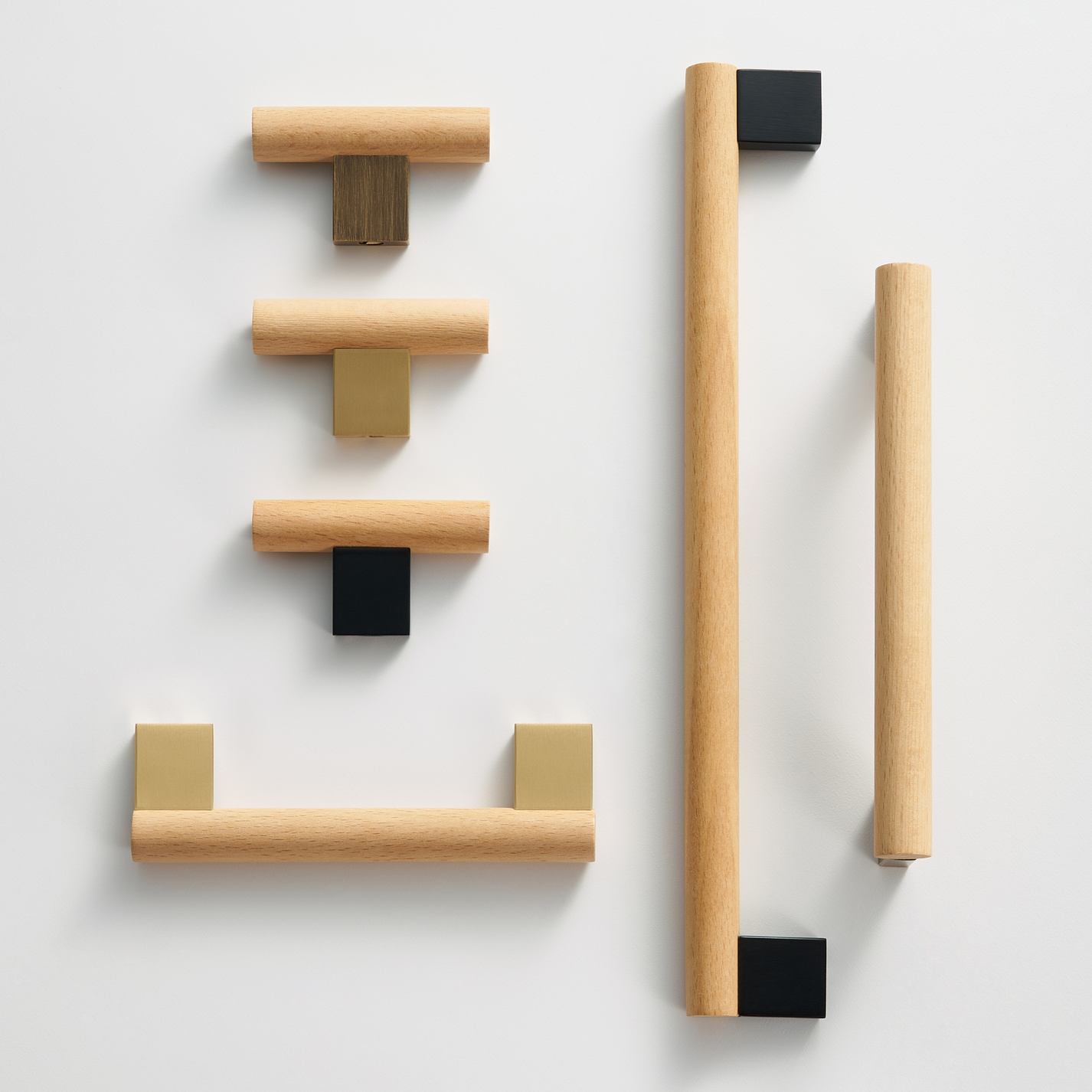 MIRAGE / Beech Wood & Solid Brass Handles - Handle Shop Couture