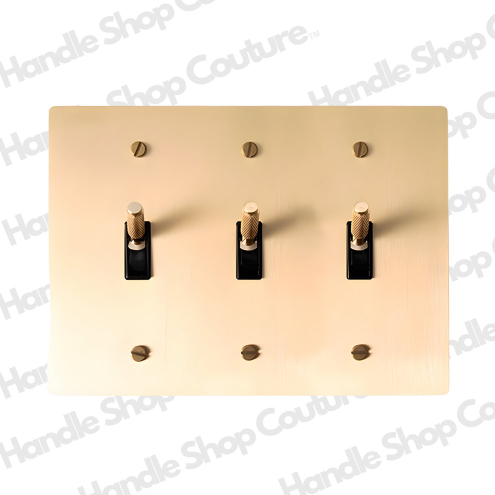 KLAS / Brass Light Switch (3-Gang) - Handle Shop Couture
