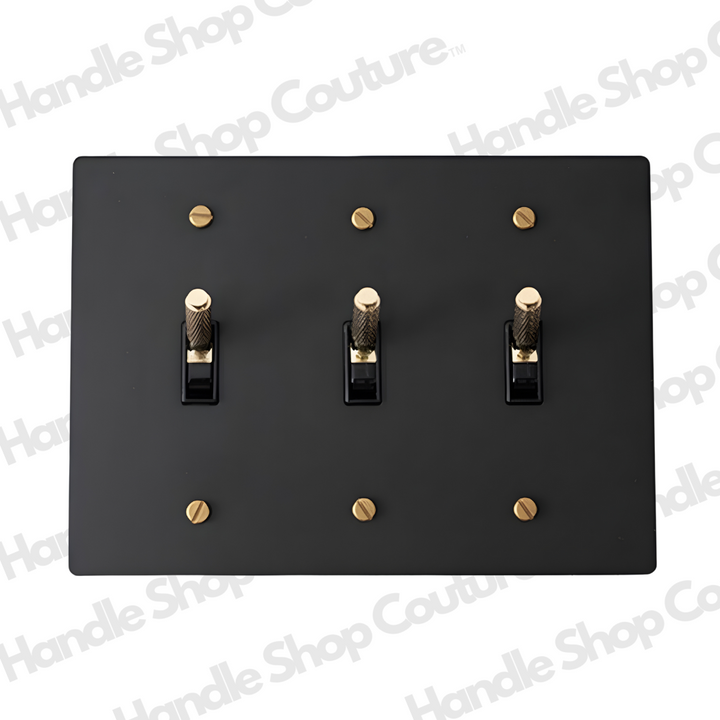 KLAS / Brass Light Switch (3-Gang) - Handle Shop Couture