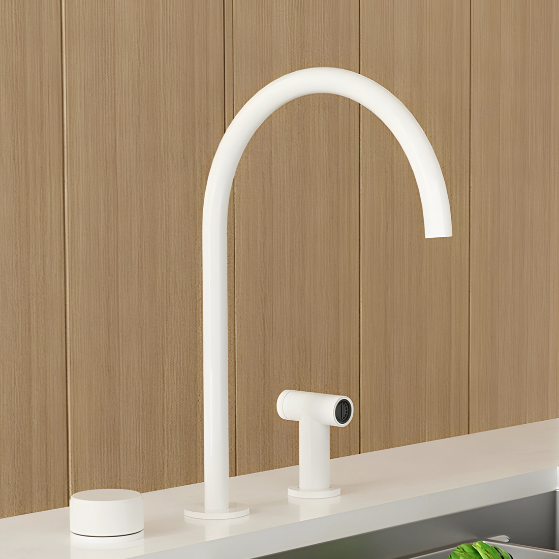 SENSIAL / Knurled Brass Kitchen Tap Faucet & Sprayer - Handle Shop Couture