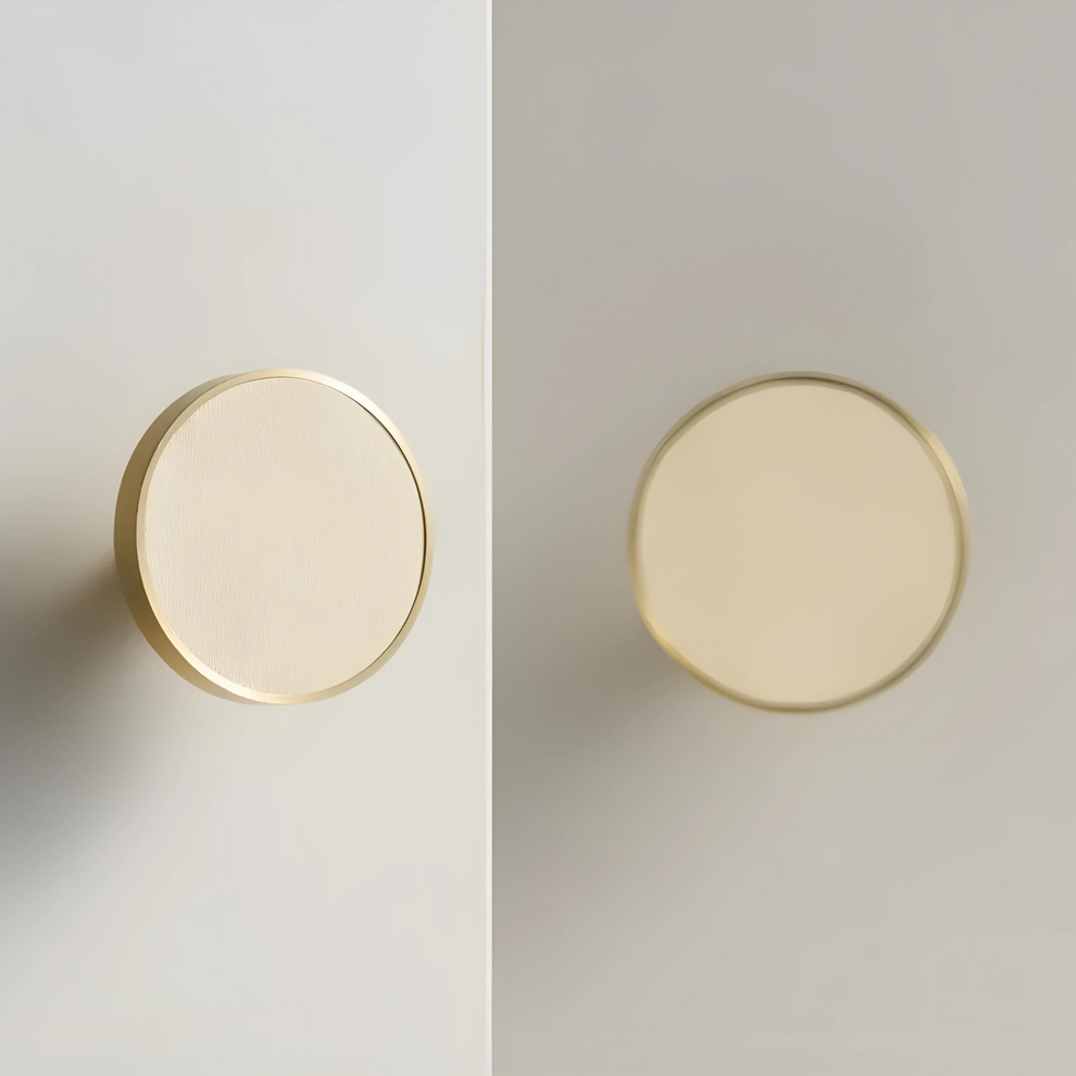 MILA / Solid Brass & Leather Knobs - Handle Shop Couture