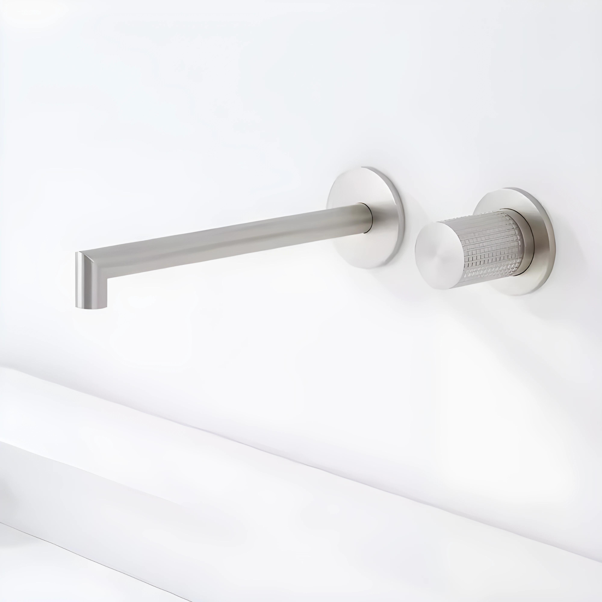 SENS / Wall-Mounted Knurled Brass Mixer Tap Faucet - Handle Shop Couture