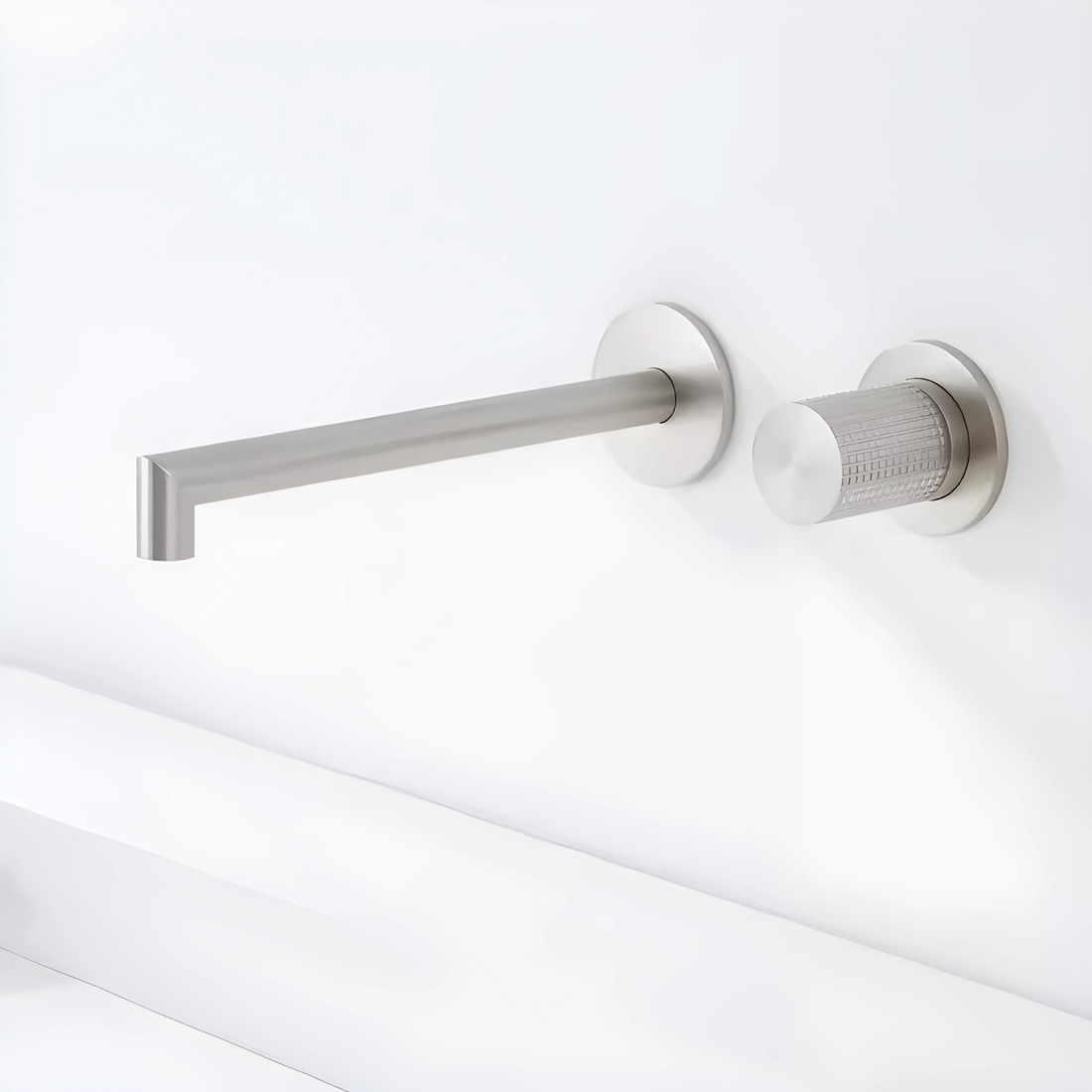 SENS / Wall-Mounted Knurled Brass Mixer Tap Faucet - Handle Shop Couture