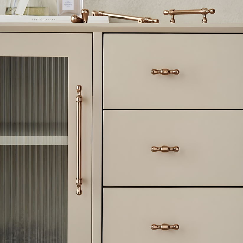 BOAZ / Solid Brass Handles - T-Pull Knob / Rose Gold - Handle Shop Couture