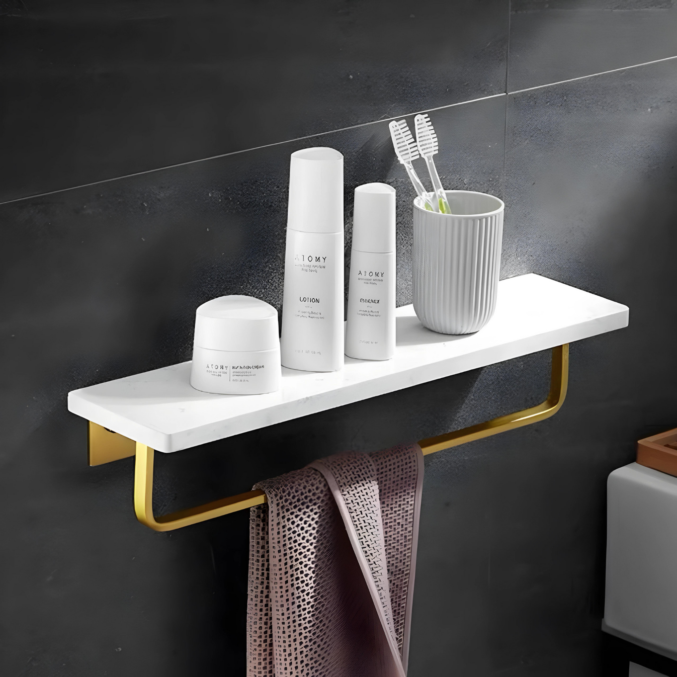 KILIAN / Marble & Brass Shelf - Handle Shop Couture