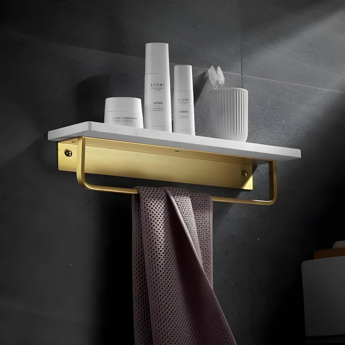 KILIAN / Marble & Brass Shelf - Handle Shop Couture