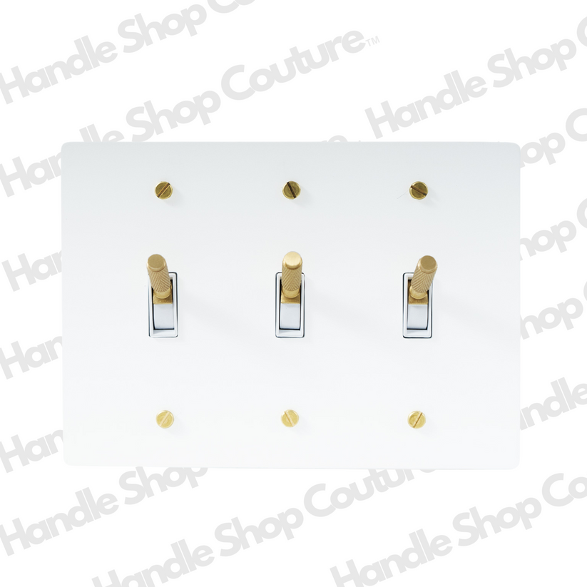 KLAS / Brass Light Switch (3-Gang) - Handle Shop Couture