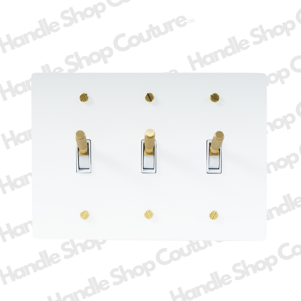 KLAS / Brass Light Switch (3-Gang) - Handle Shop Couture