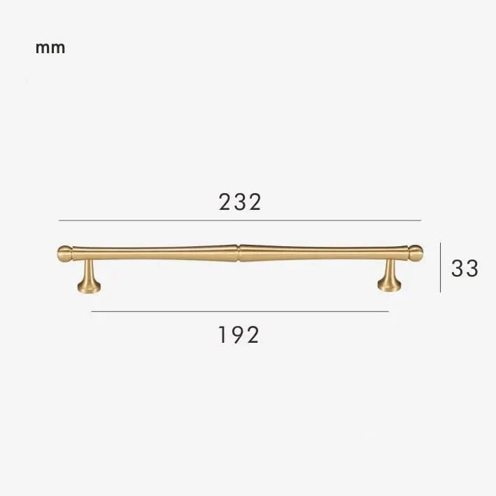 GRACE / Solid Brass Handle - 232mm (192mm Hole-to-hole) - Handle Shop ...
