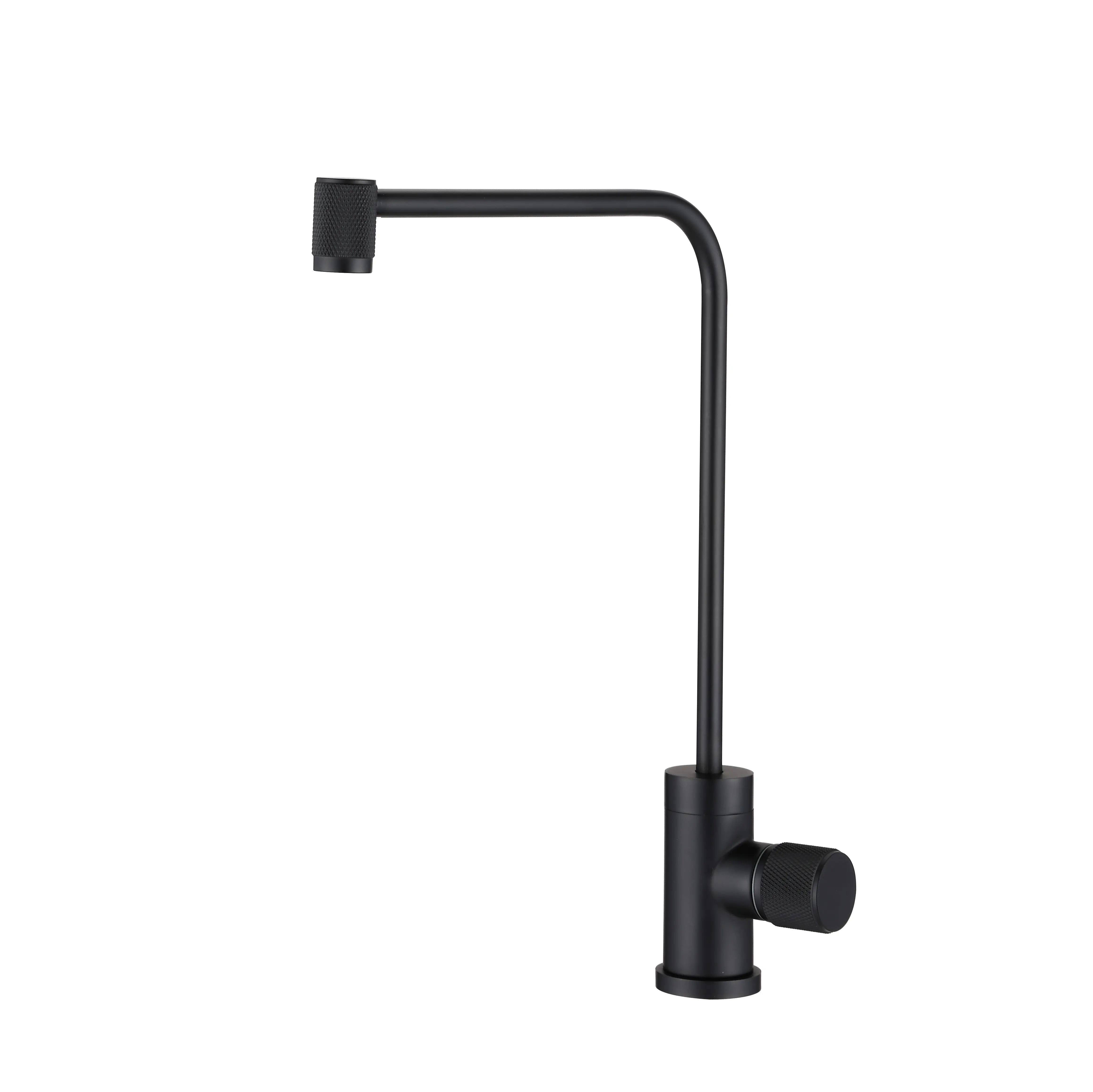 ROTA / Knurled Brass Water Filter Faucet - Circular Knob / Matte Black ...