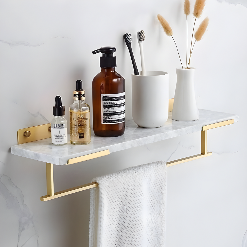 RAFI / Marble & Brass Shelf - Handle Shop Couture