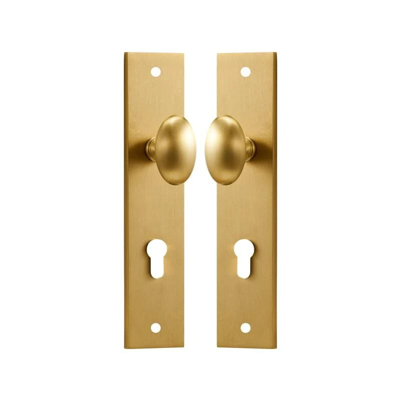 DINA / Brass Door Knobs with Backplate - Handle Shop Couture