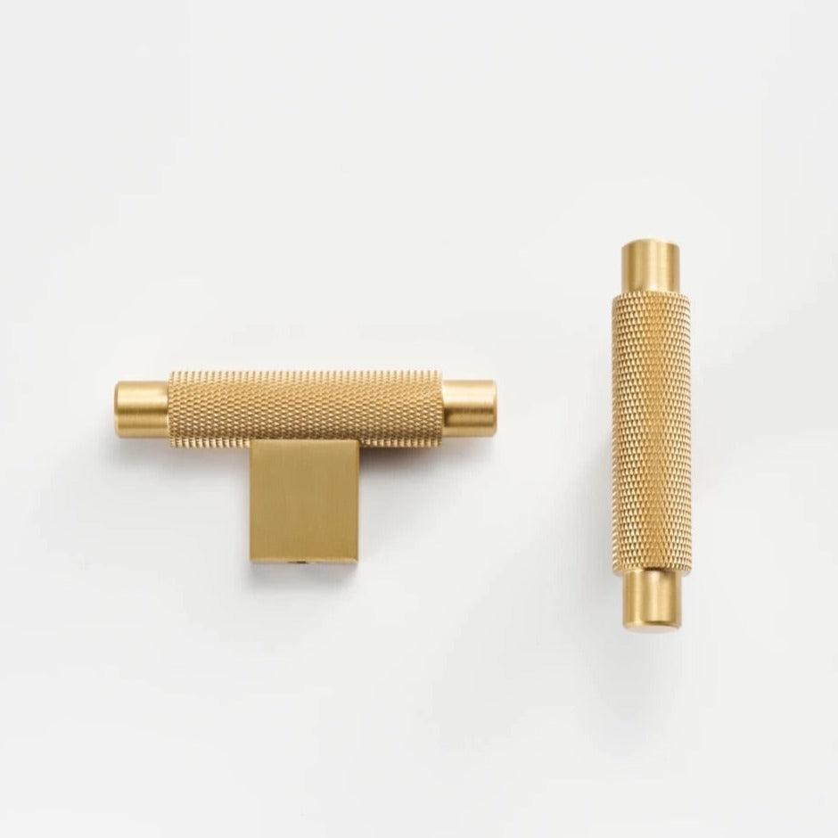 LACIE / Solid Brass Knurled T-Bar| Handle Shop Couture - Handle Shop Couture