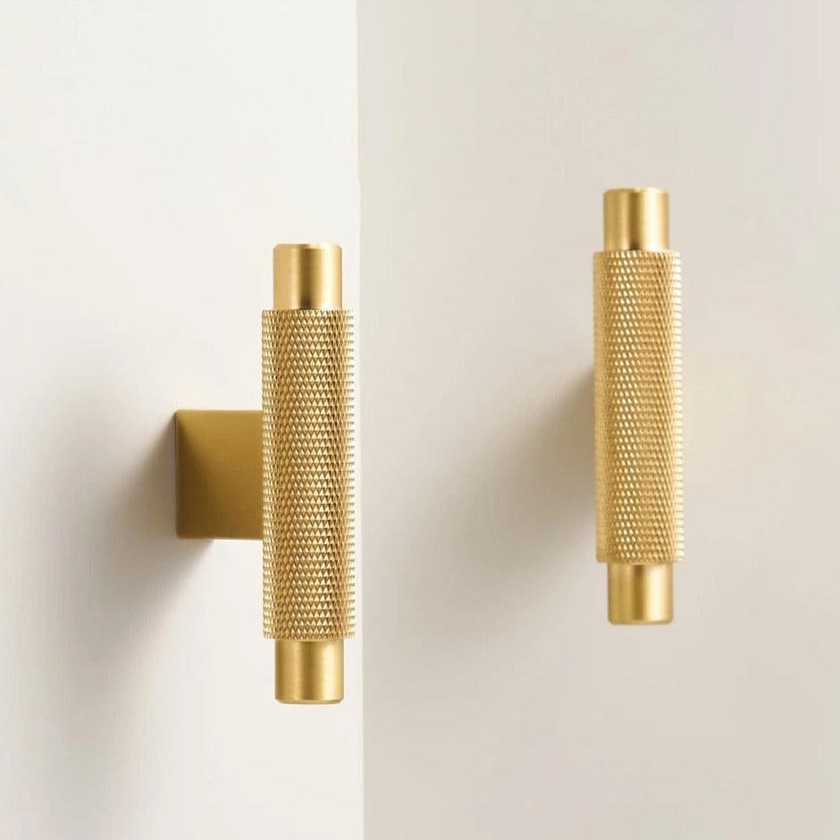 LACIE / Solid Brass Knurled T-Bar| Handle Shop Couture - Handle Shop Couture