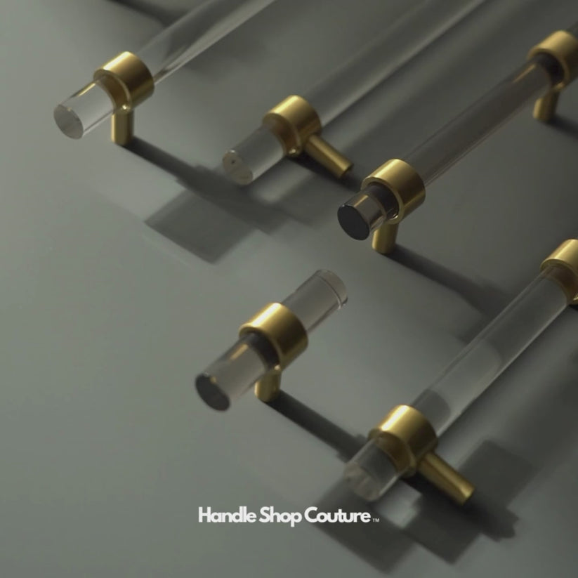 VITRE / Acrylic & Brass Handles | Handle Shop Couture - Satin Brass ...