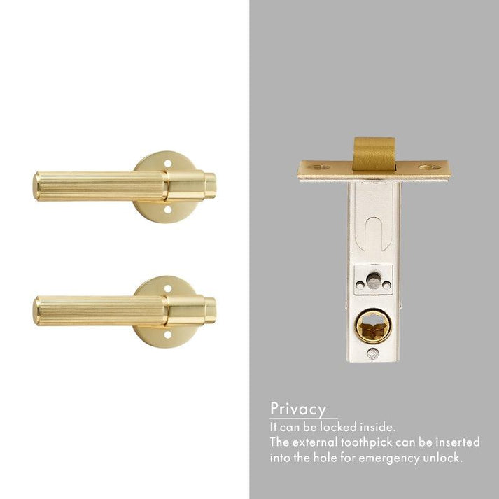RODOS / Linear Knurled Brass Door Handles | Handle Shop Couture ...