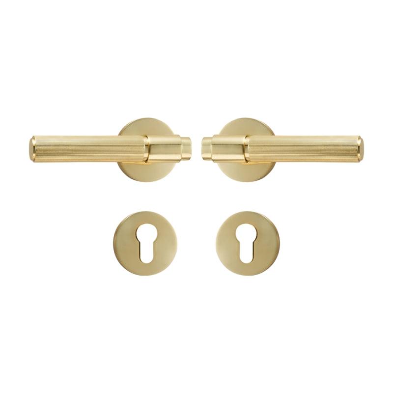RODOS / Linear Knurled Brass Door Handles | Handle Shop Couture ...