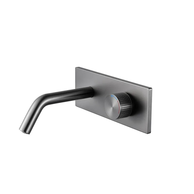 ZENITH / Wall-Mounted Mixer Faucet - Gunmetal Grey / Backplate - Handle ...