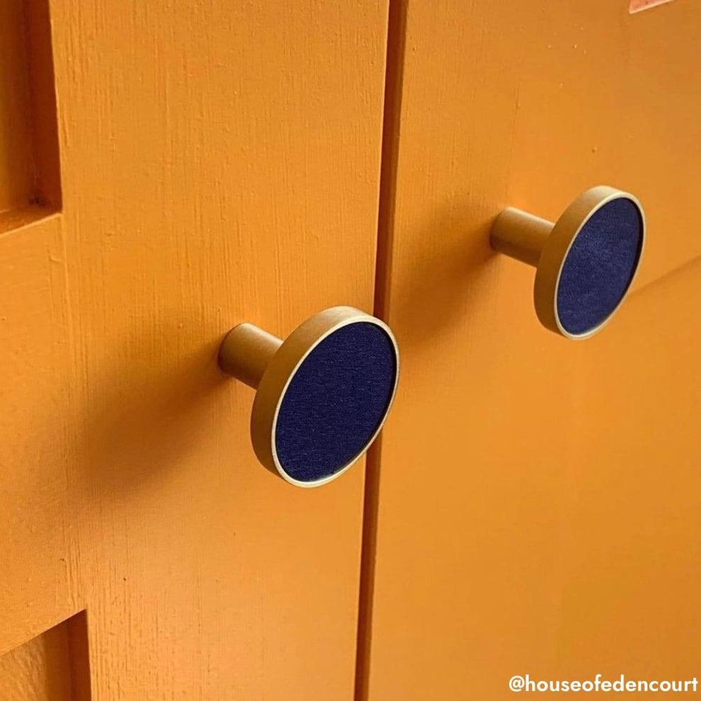 AMINTA / Solid Brass & Leather Furniture Knobs - Handle Shop Couture