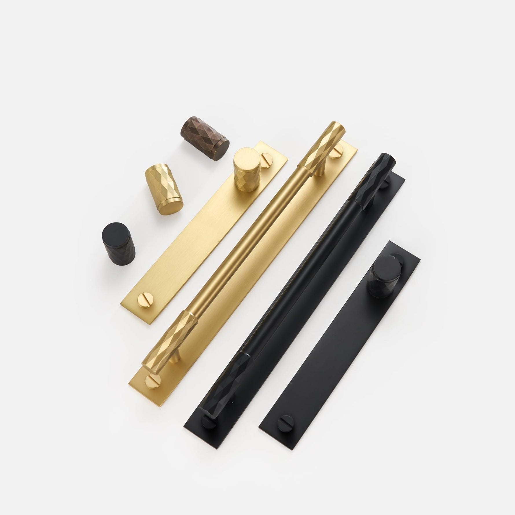 DIAMANTE / Solid Brass Handles with Backplate - Handle Shop Couture