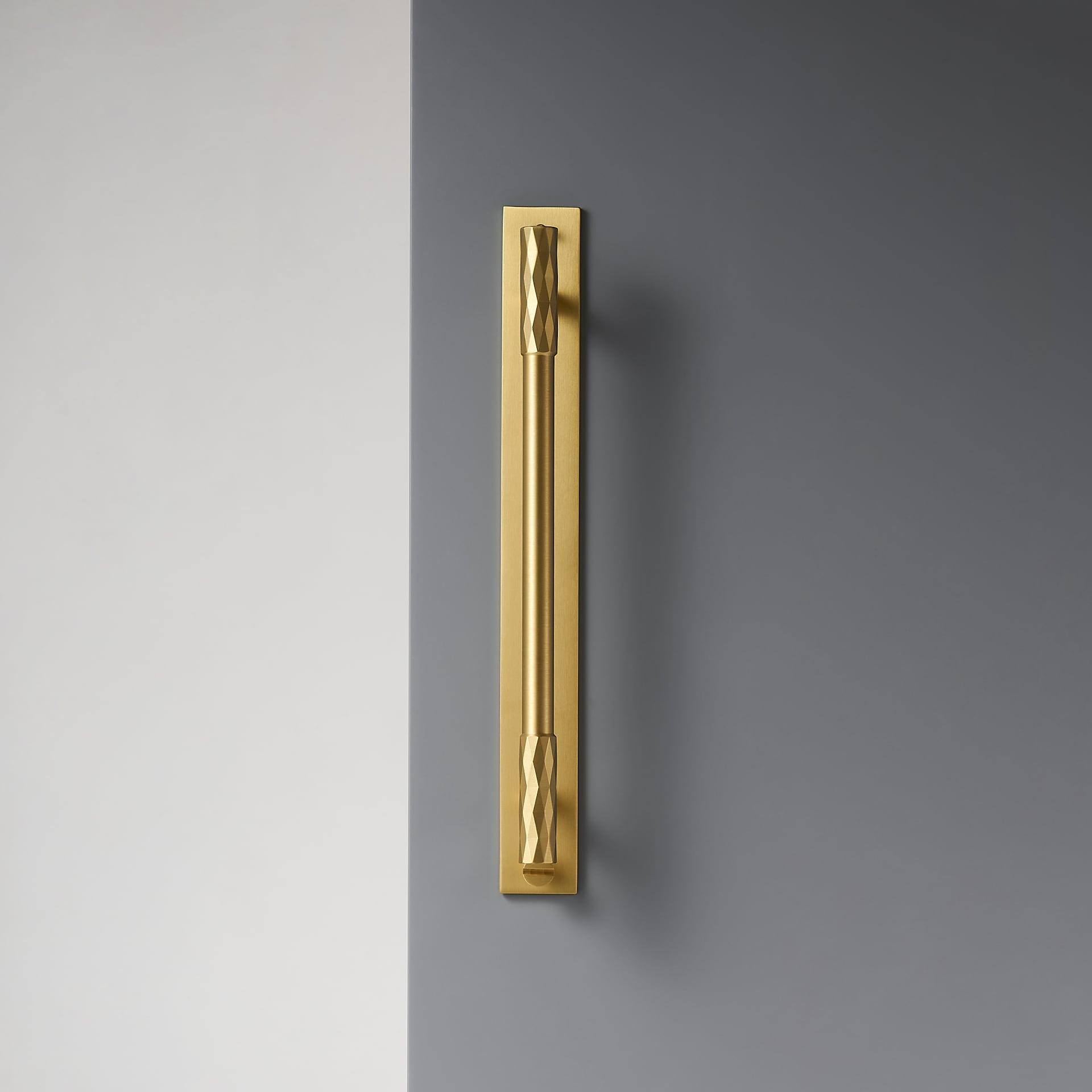 DIAMANTE / Solid Brass Handles with Backplate - Handle Shop Couture