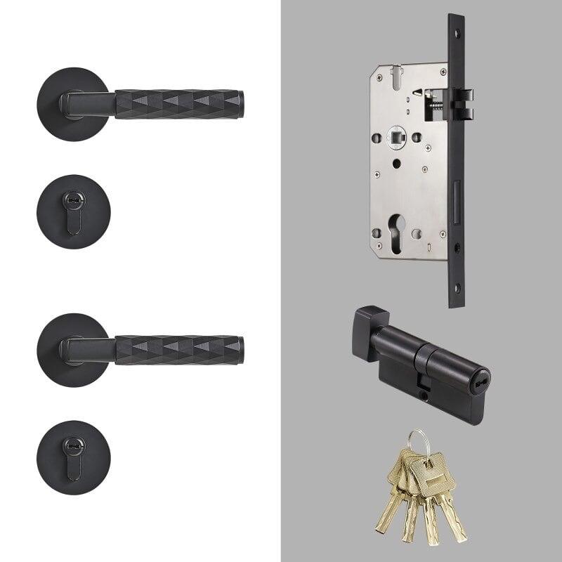 DIAMANTE / Solid Brass Lever Door Handles & Lock Set - Handle Shop Couture