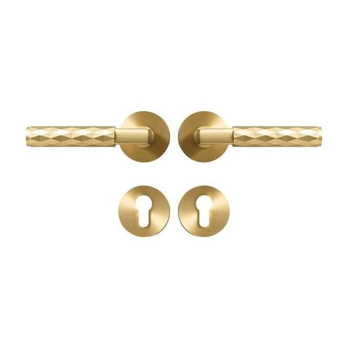 DIAMANTE / Solid Brass Lever Door Handles & Lock Set - Handle Shop Couture
