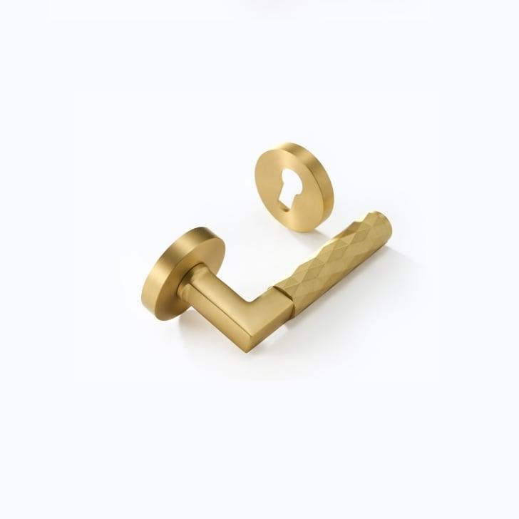 DIAMANTE / Solid Brass Lever Door Handles & Lock Set - Handle Shop Couture