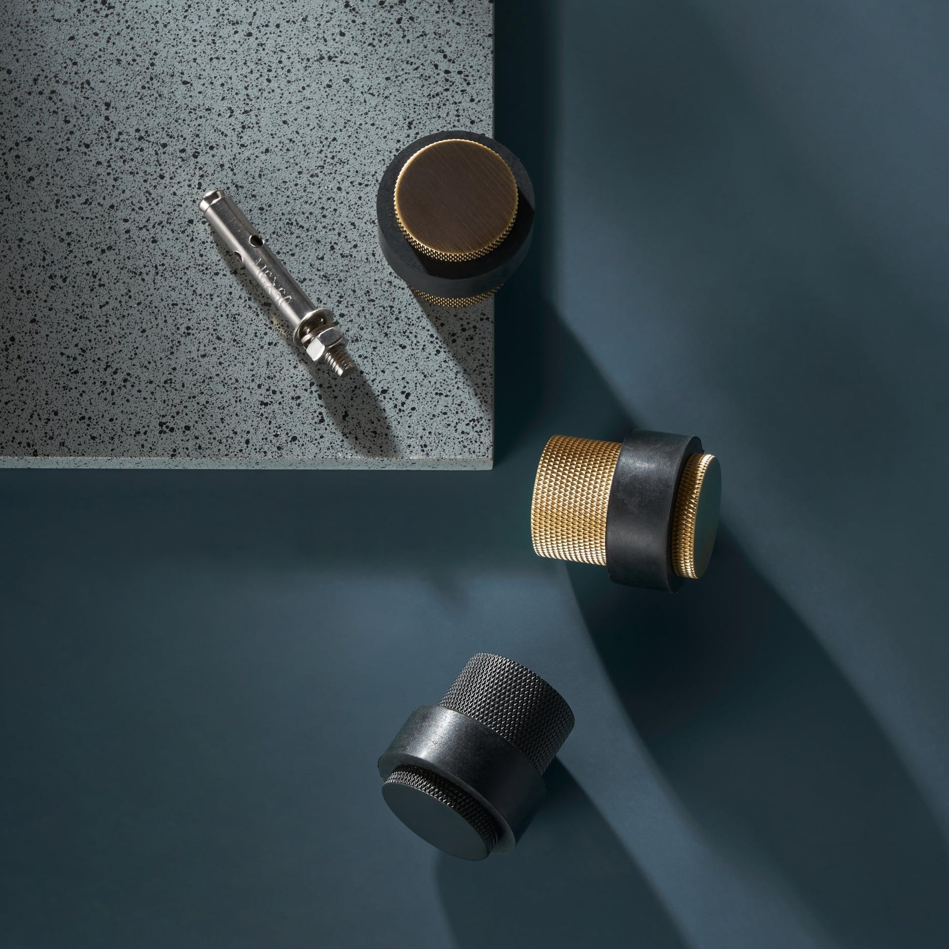 ERMOU / Knurled Brass Door Stops - Handle Shop Couture